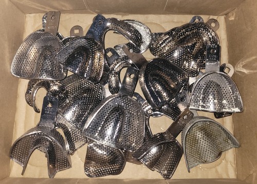 Lot of 23 Full COE Upper Lower Dental Perforated Metal Alginate ...