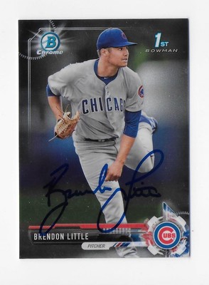2017 BOWMAN CHROME BRENDON LITTLE JAYS CUBS AUTOGRAPHED SIGNED BASEBALL ...