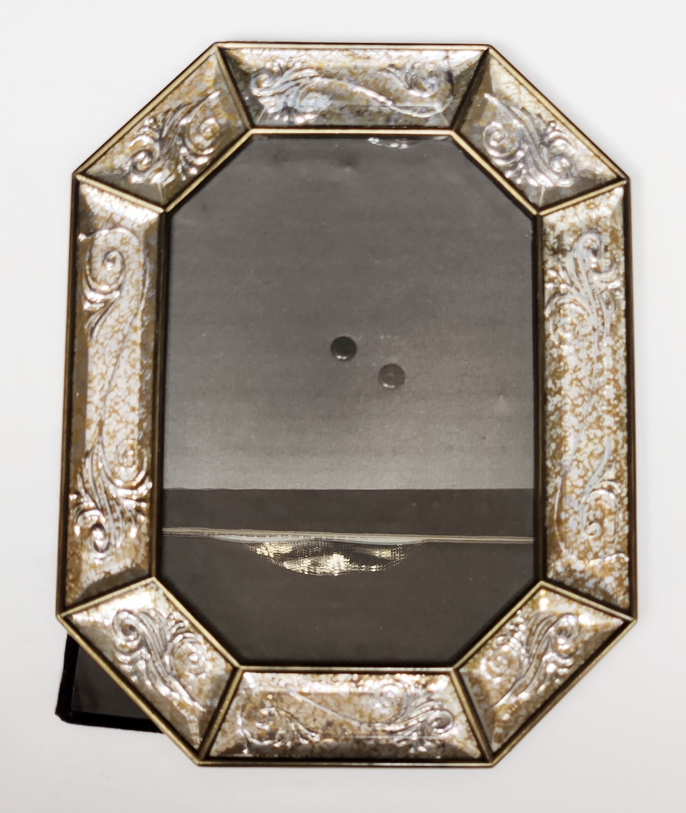 Vintage Venetian STYLE Reverse Etched Mercury Glass Octagon Photo Frame ...