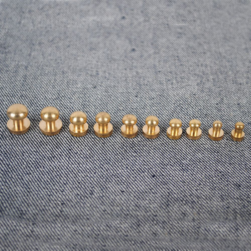 5-20pcs Solid Brass Screw Button Studs Sam Browne Chicago Nail Rivets #M1014 QL | eBay