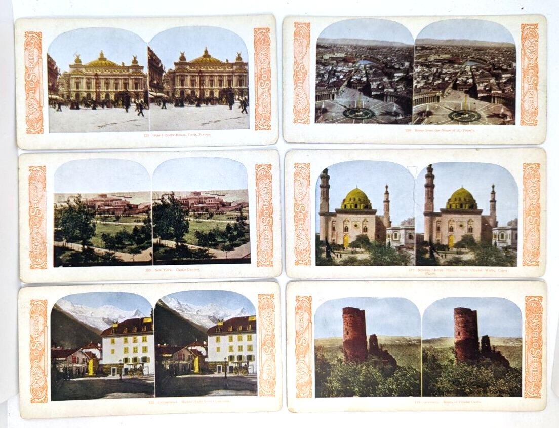 6 Stereoview Cards Assorted Scenes | eBay