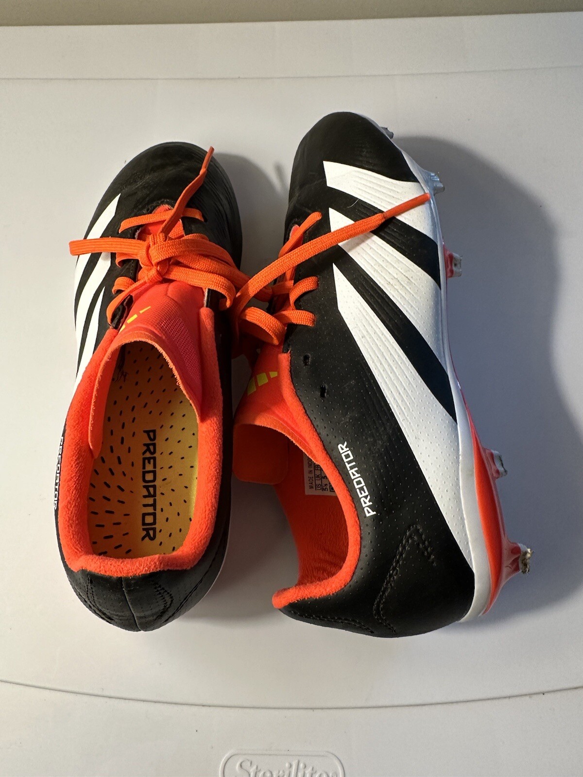 Adidas Predator Boys Black And Orange Soccer Cleats Shoes Size 5.5 | eBay