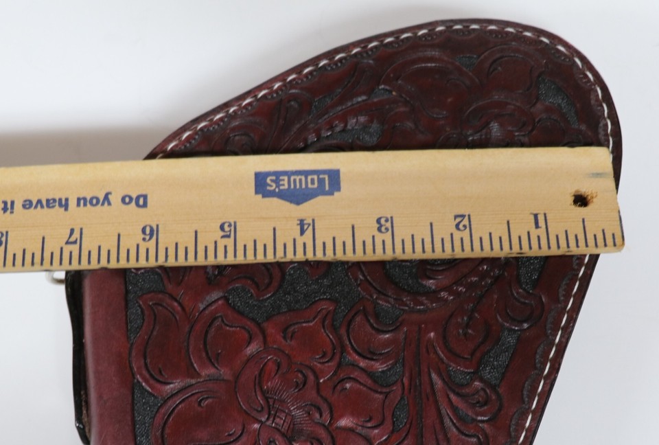 HAND CRAFTED WESTERN FLORAL TOOLED MEDIUM GUN REVOLVER CASE RUG ...