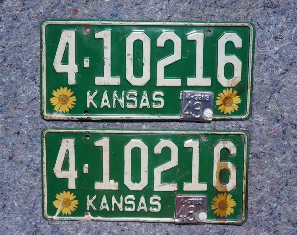 1942 1943 KANSAS License Plate Plates PAIR / SET | eBay