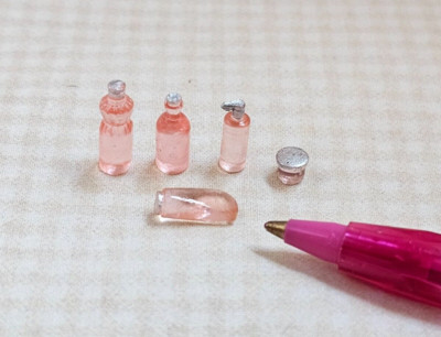 Miniature 5 Wee PINK Perfume/VANITY Bottles (SET B): DOLLHOUSE 1:24 ...