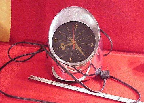 Vintage Jefferson Electric 500 Clock Chrome Space Age MCM 1950's USA ...