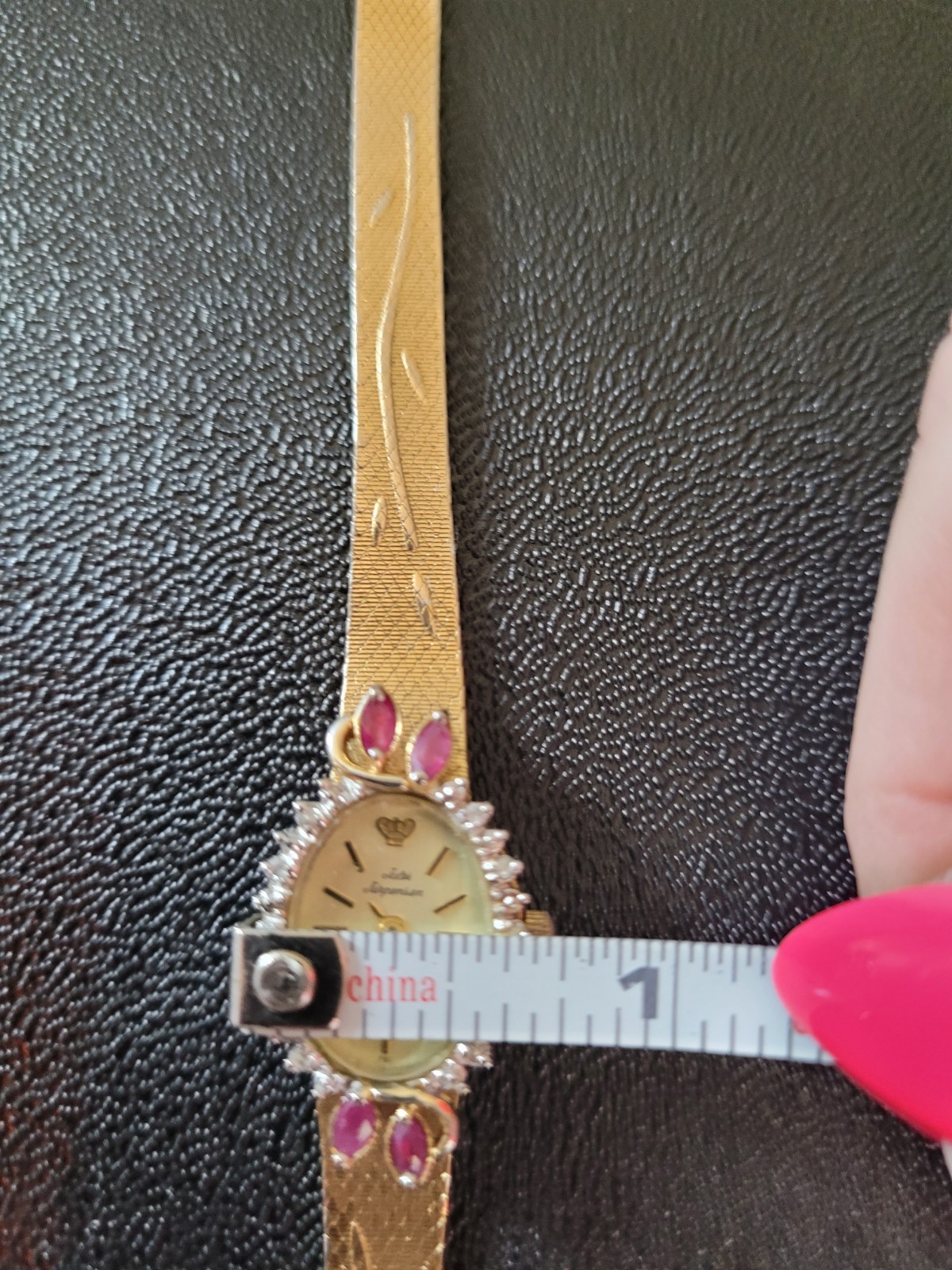 Jules Jurgensen Vintage Women's Real Diamond and RUBY Watch Gold Tone ...