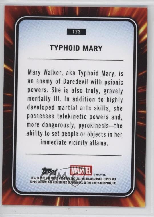 2025 Topps Chrome Marvel Comics Typhoid Mary #123 1r8l | eBay