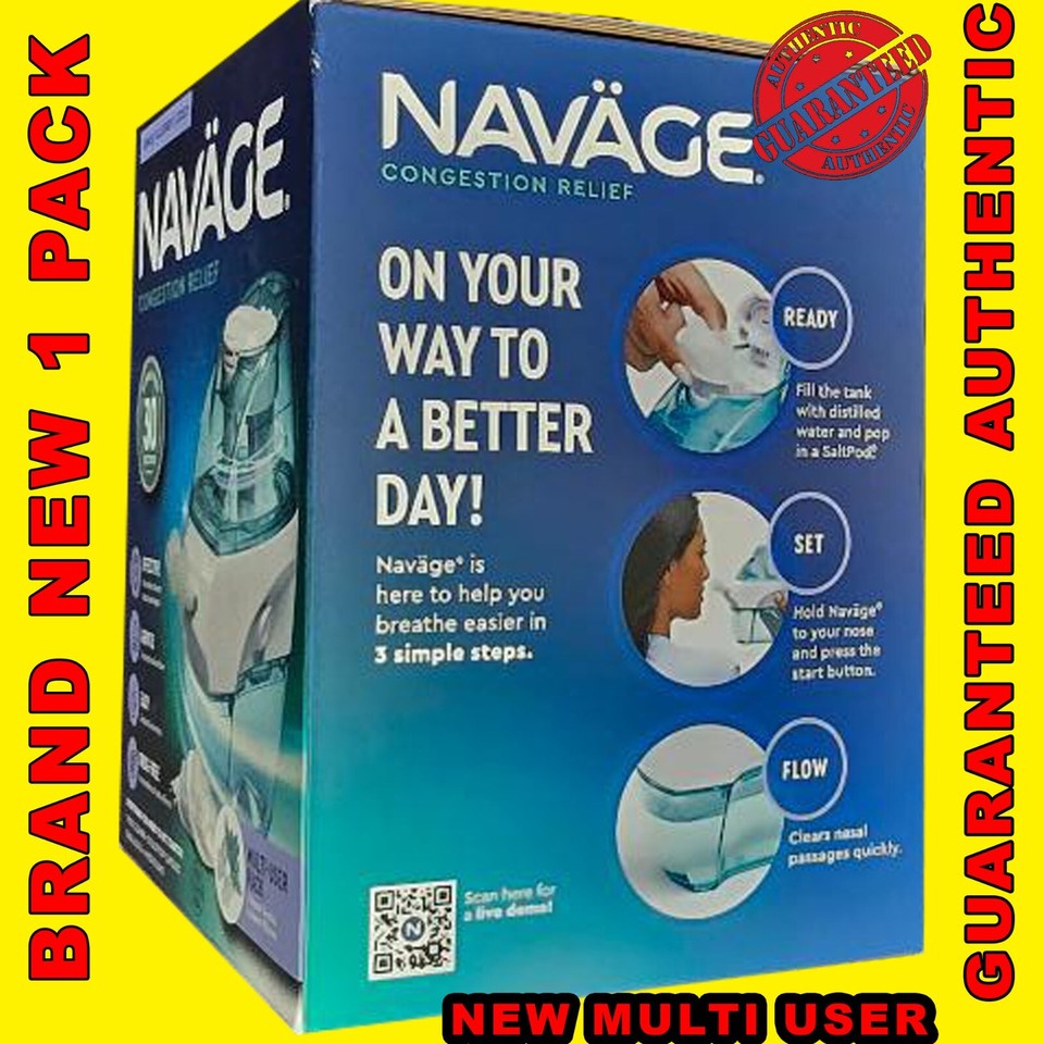 Navage Nasal Care Saline Nasal Irrigation MULTI USER Pack 30 Salt Pods ...
