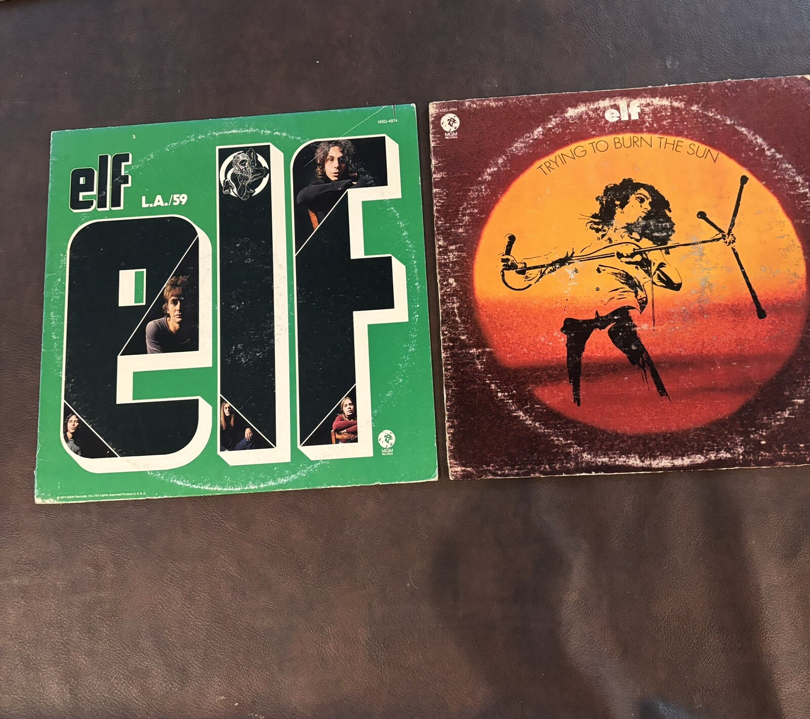 ELF Lot Of 2 Lp Vinyl Records LA 59, Trying To Burn The Sun, Ronny ...