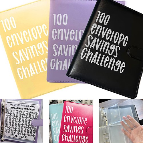 100 Envelope Challenge Binder Couple Challenge Event Notepad Savings ...