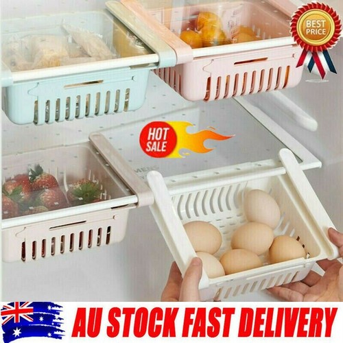 Kitchen Space Saver Storage Freezer Organizer Box Rack Holder Fridge ...