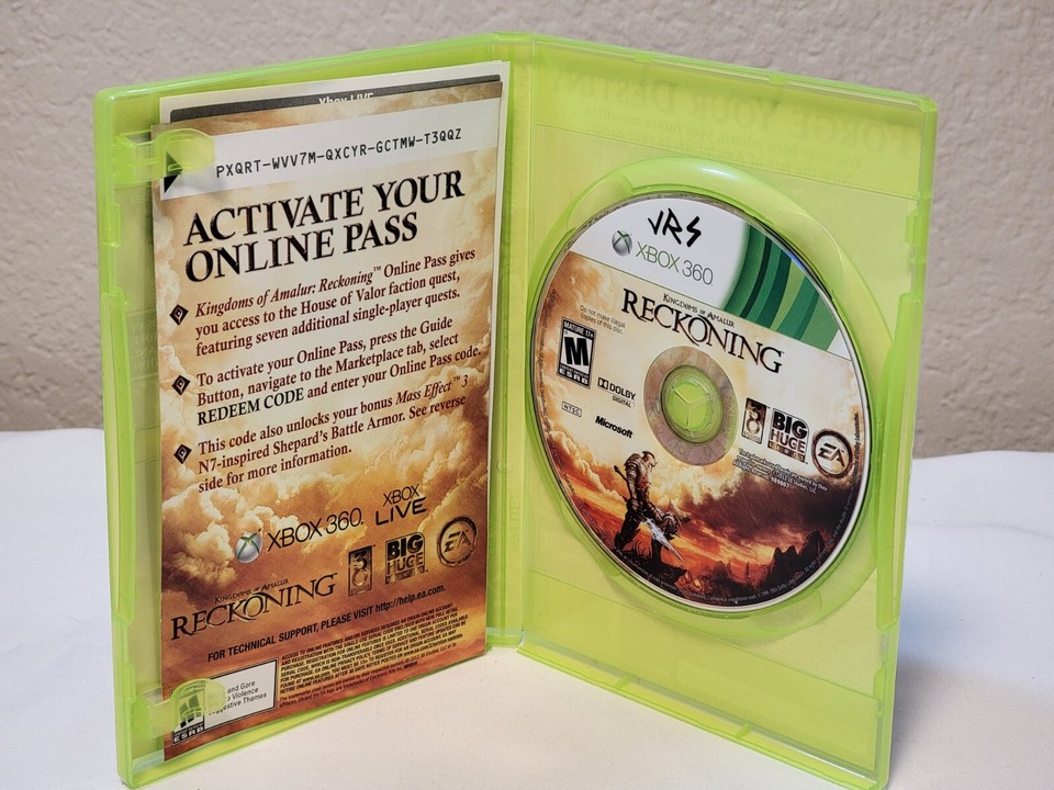 Microsoft Xbox 360 Kingdoms of Amalur: Reckoning EA RPG Game ...