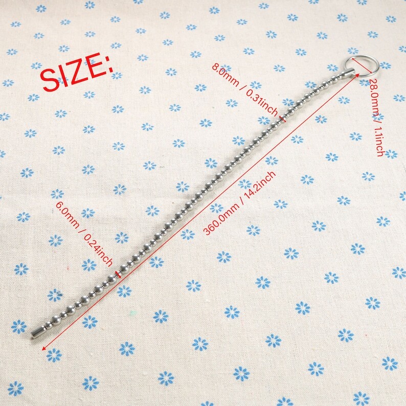 14.2inch Beaded Urethra Dilator Plug Sounding Rods Stainless Steel Men ...