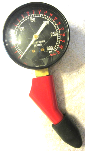 300 PSI Compression Tester Dial Special Valve Core KAL USA,w crazing ...