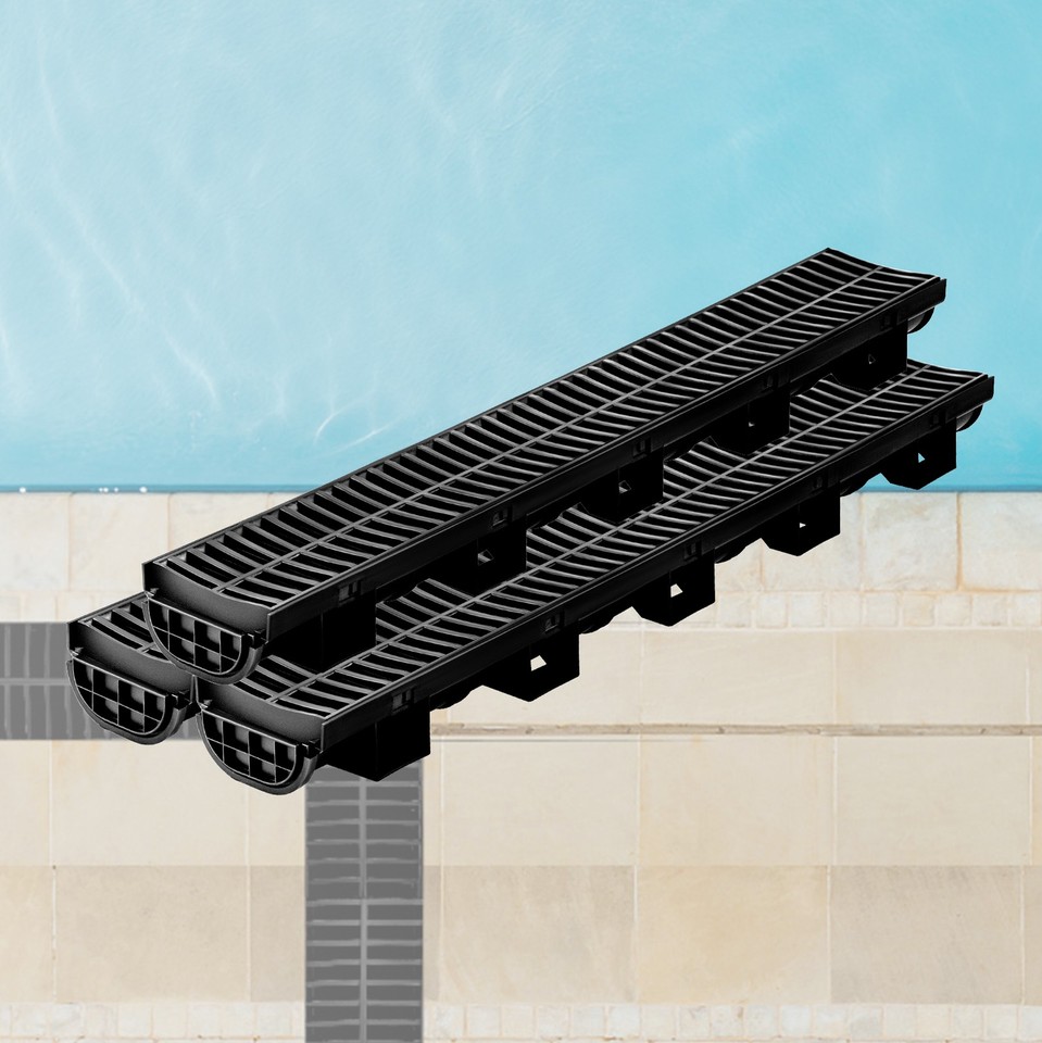 Uimoso Drainage Trench Driveway Channel Drain Kit Plastic Grate-5.7"x3 ...
