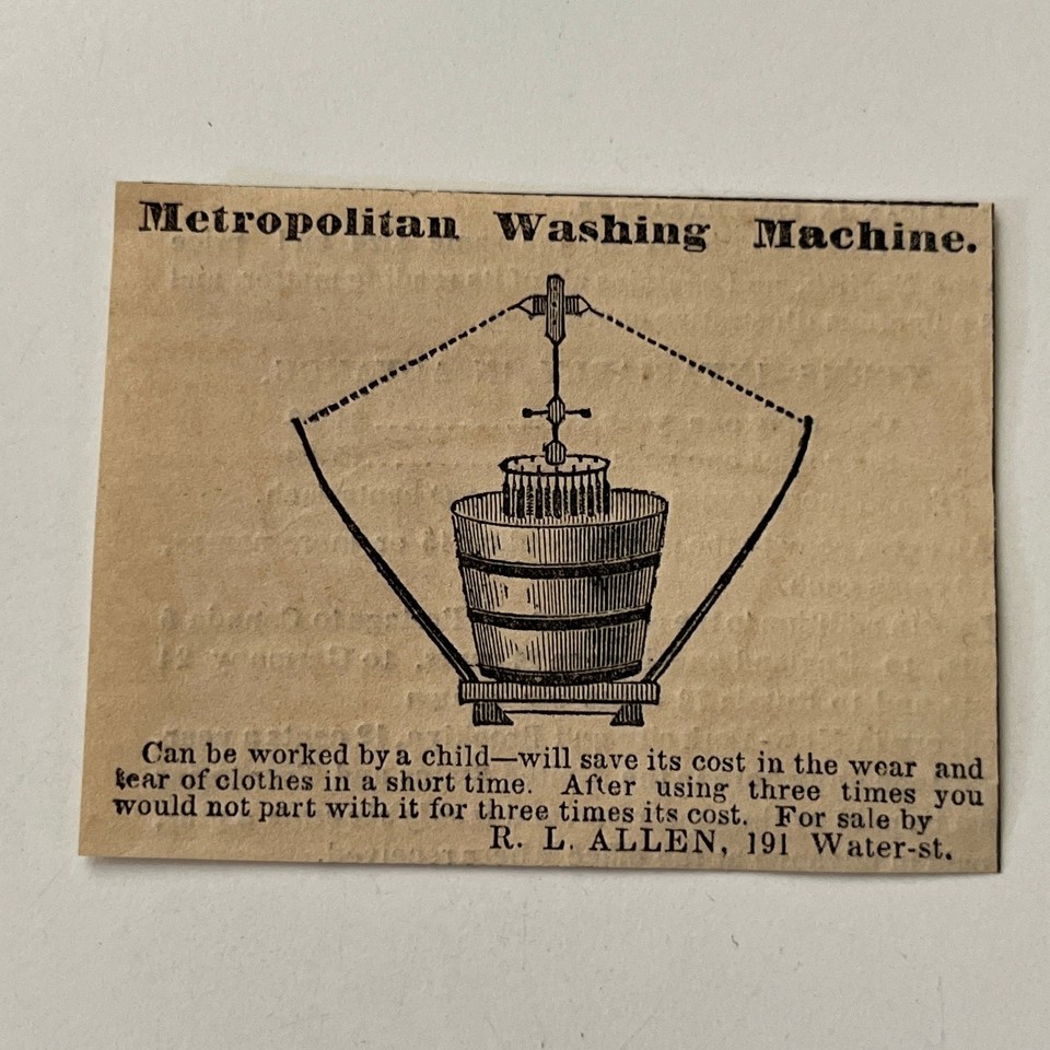 Metropolitan Washing Machine R. L. Allen 1859 Clipping SAI8-S52 | eBay
