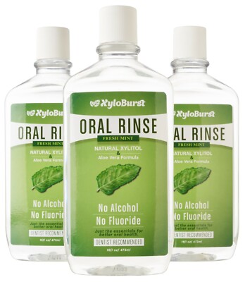 XyloBurst Fresh Breath Oral Rinse Mouthwash w/ Natural Xylitol 3 Pack ...