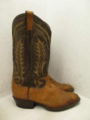 Tony Lama Boots Mens Sz 9.5 D Brown Leather Western Cowboy Boots Style ...