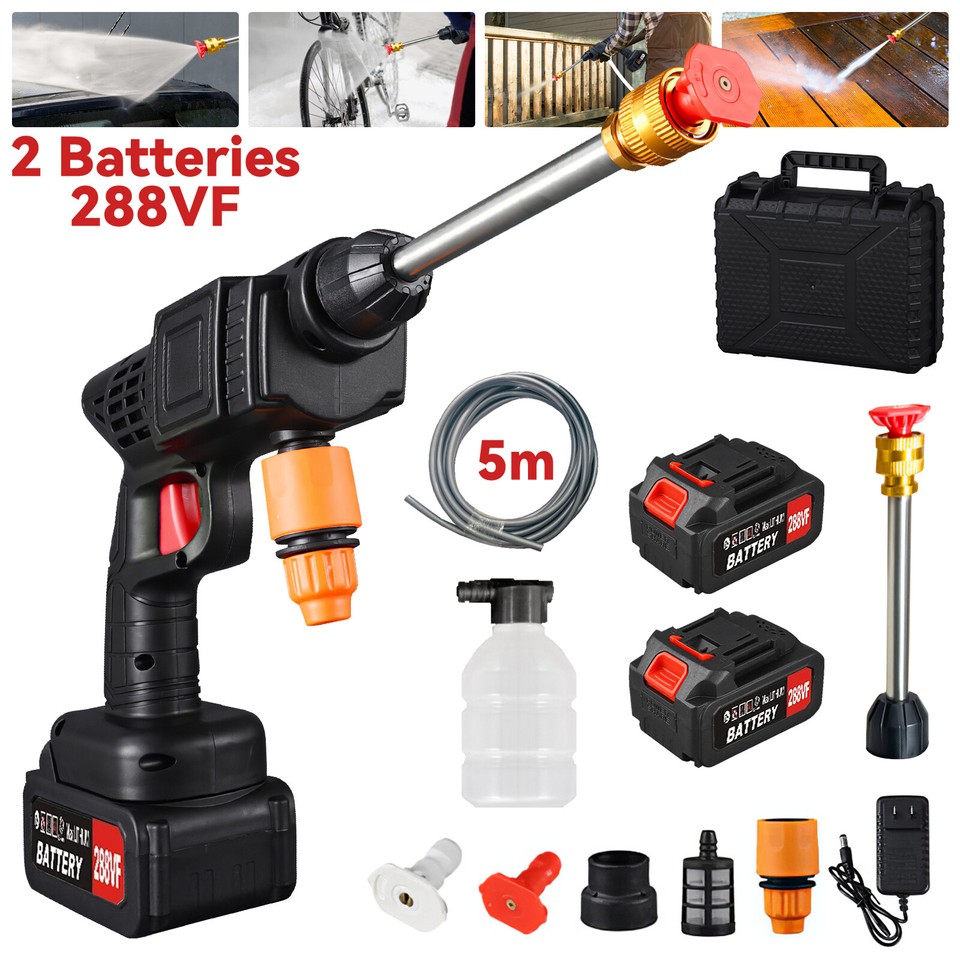 Cordless Electric High Pressure Water Spray Car Gun Portable Washer ...