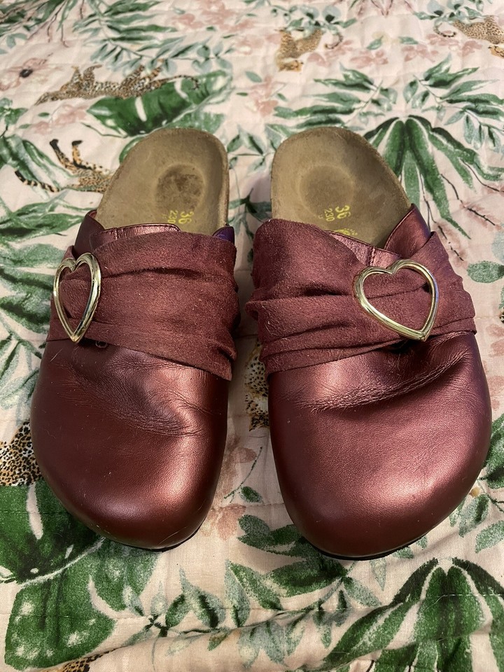 Birkenstock Tatami Women’s Burgundy leather flats Clogs Shoes size EU ...