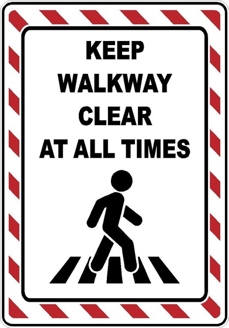 KEEP WALKWAY CLEAR AT ALL TIMES STICKER DECAL WORKPLACE SAFETY SIGN ...