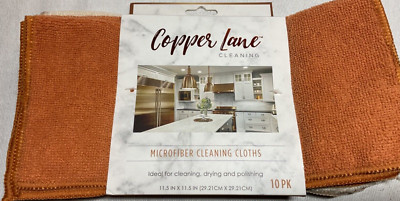 COPPER LANE MICROFIBER CLEANING CLOTHS (10) ORANGE CREAM 11.3 X 11.3 ...
