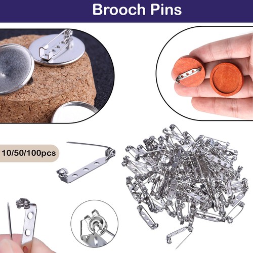 Silver Back Clasp Brooch Secure brooch Pin Backs Safety Pins for Badges ...