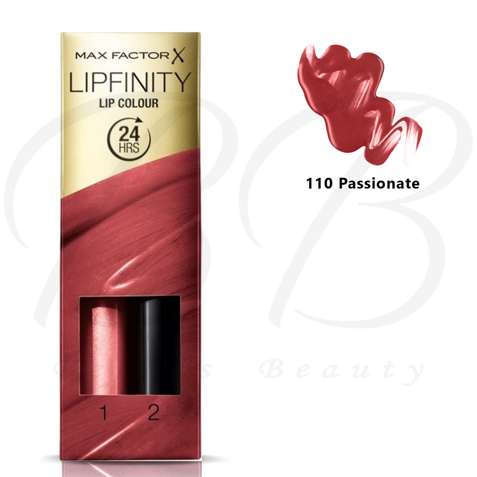 MAX FACTOR Lipfinity 2 Step Lip Colour + Top Coat 24Hrs Lip Tint ...