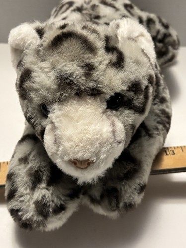 FAO Schwartz Plush Snow Leopard Realistic Stuffed Animal Endangered 15 ...