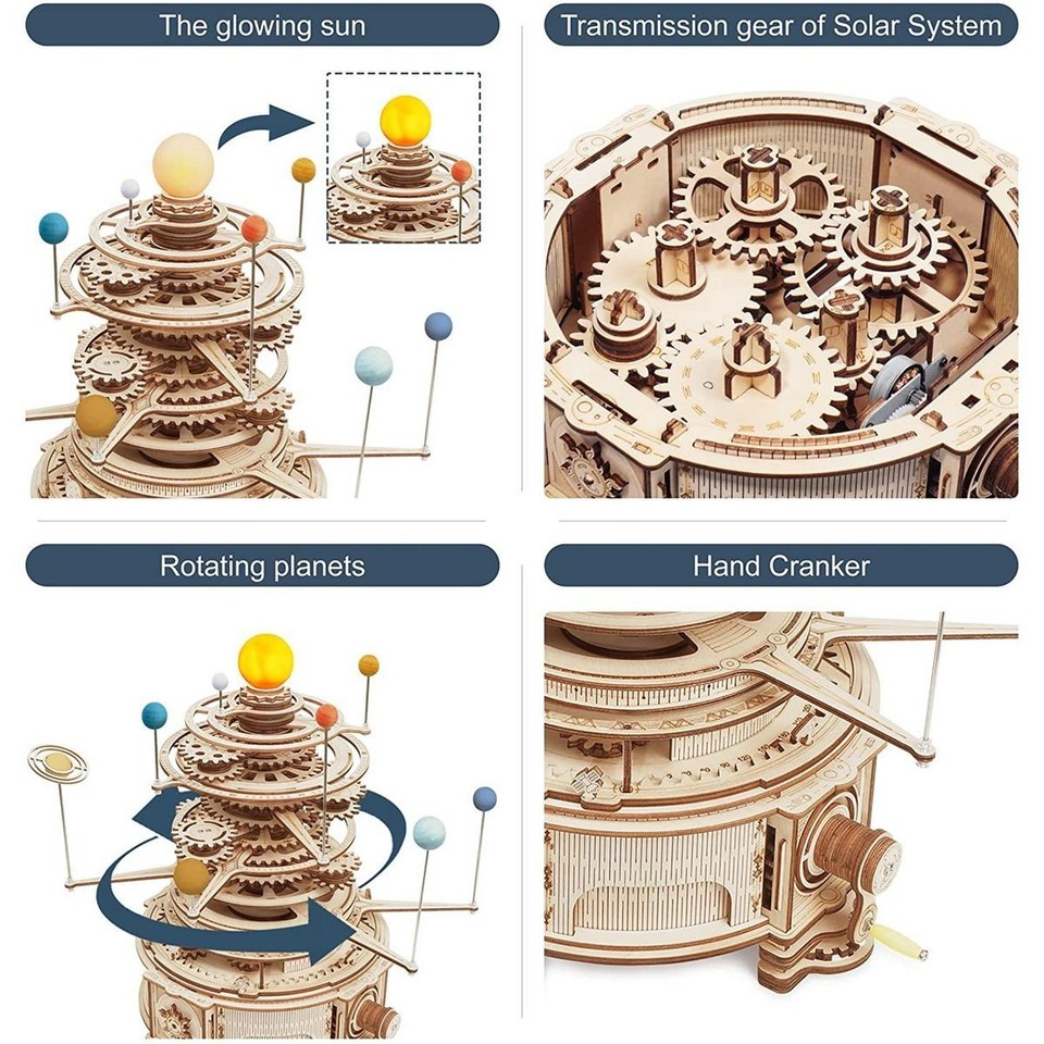 ROKR 3D Wooden Puzzle for Adults DIY Solar System Model Mechanical, US ...