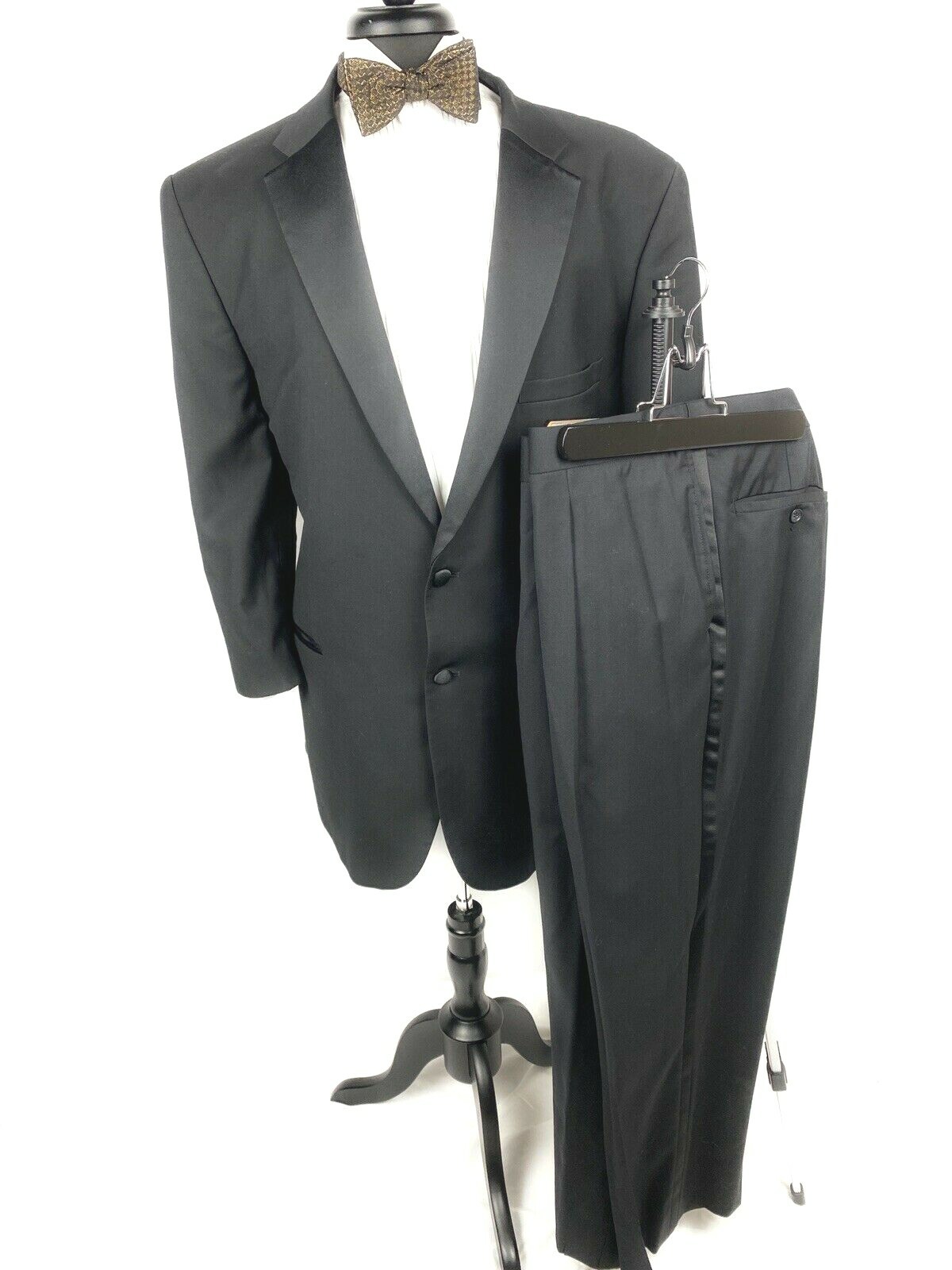 Caravelli Formal Wear Mens Black 2 pc Jacket Pants Tuxedo Suit Size 48 ...