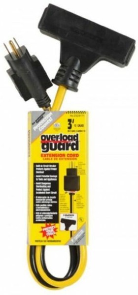 Overload Guard 3' Extension Cord C629171 12 Gauge 3 Outlets for sale ...