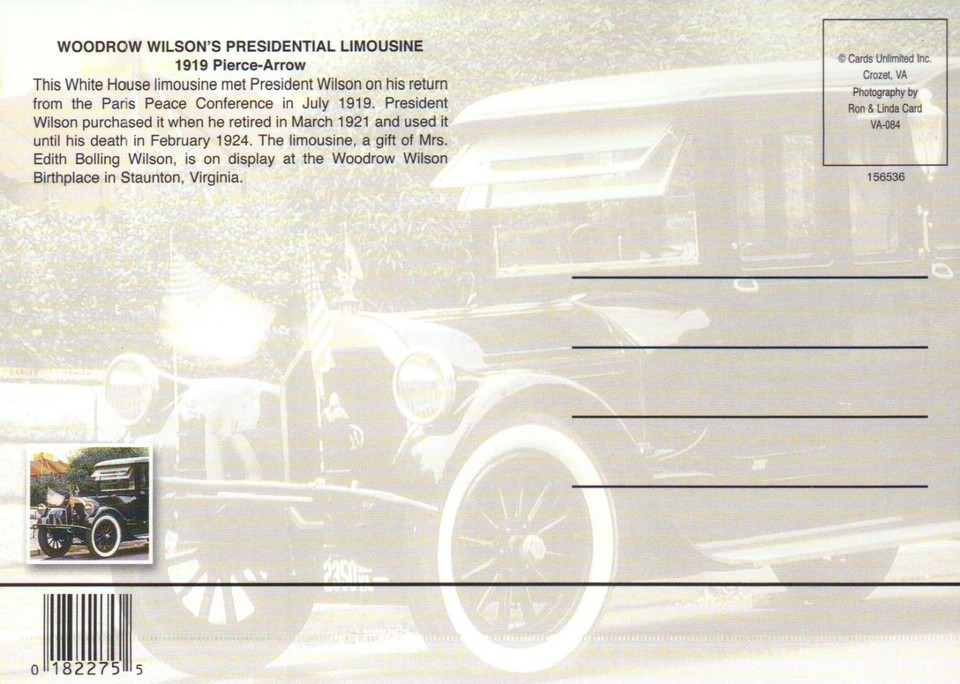 President Woodrow Wilson Limousine 1919 Pierce-Arrow, Staunton VA - Car ...
