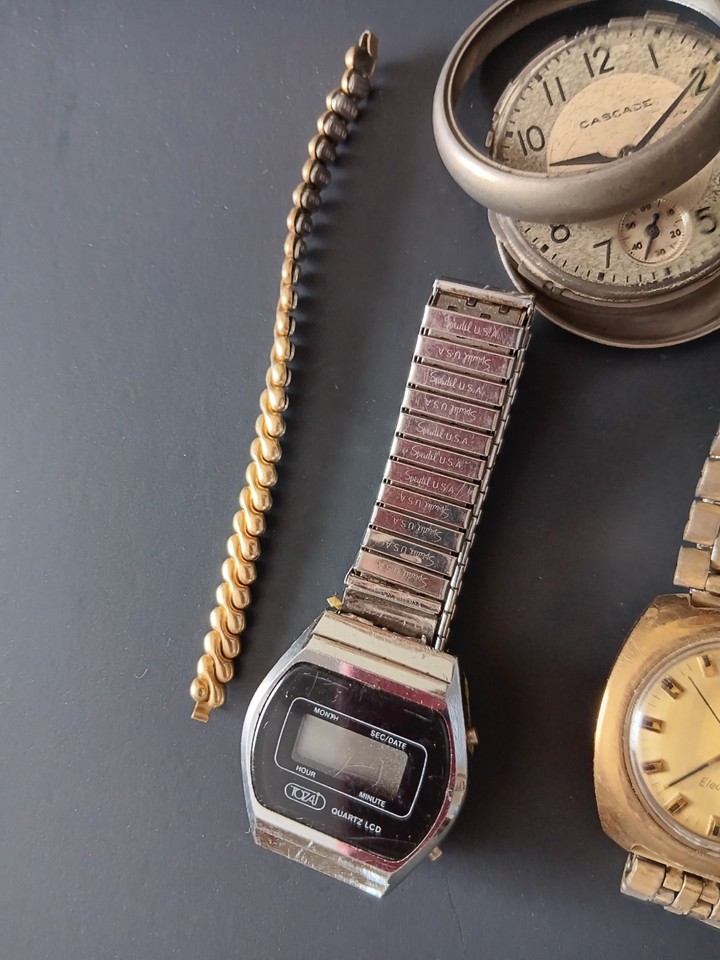 OLD Watch Lot Parts Mech-Digi /Steelco, Timex,Cascade, Tozai,Aqualite ...