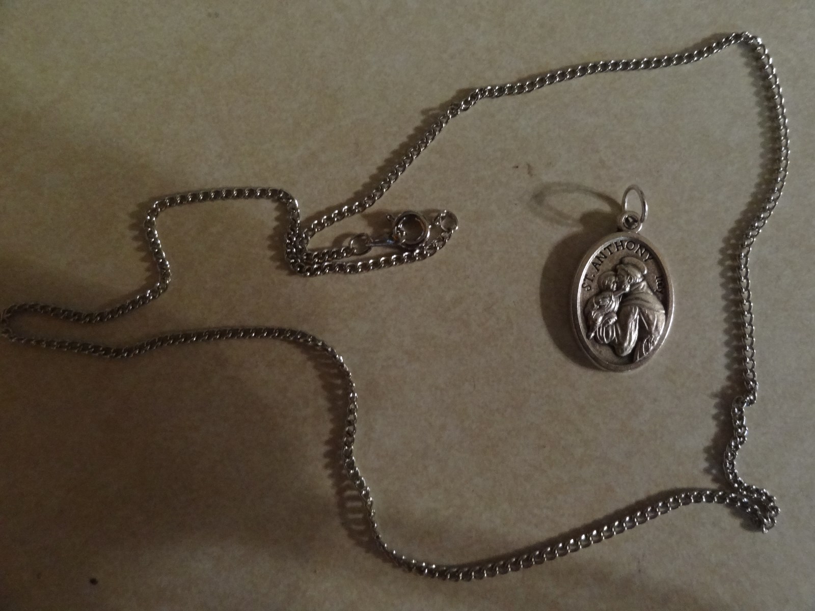 NECKLACE PENDENT JEWELRY MADE IN ITALY PRAY FOR US 18 INCH CHAIN ST ...