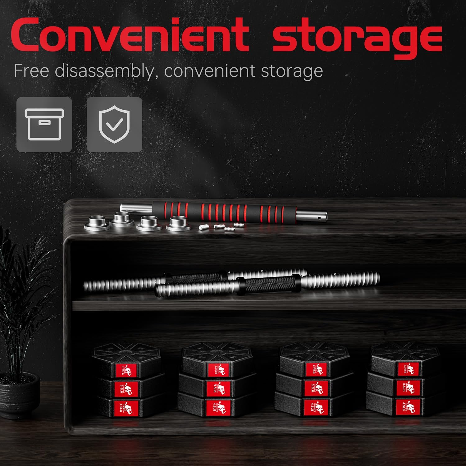 Adjustable Weights Dumbbells Set, 44Lbs 66Lbs 88Lbs 3 in 1 Adjustable ...