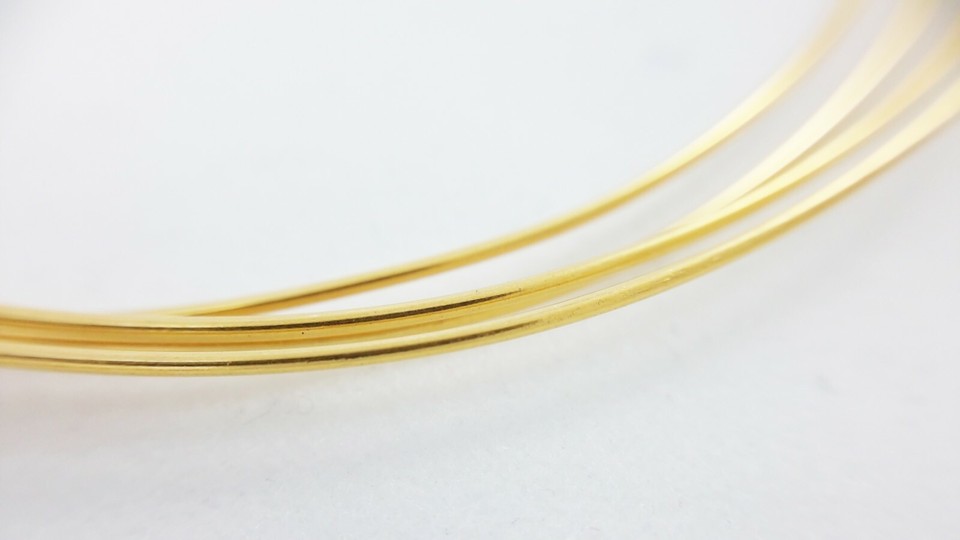 24K Solid Yellow Gold wire 1/4 Hard Round 20 22 24 26 28 Gauge 99.9% ...