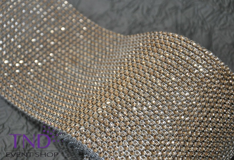 4.75"x 1 YD/3 YDS DIAMOND MESH WRAP ROLL CRYSTAL RHINESTONE SPARKLE ...