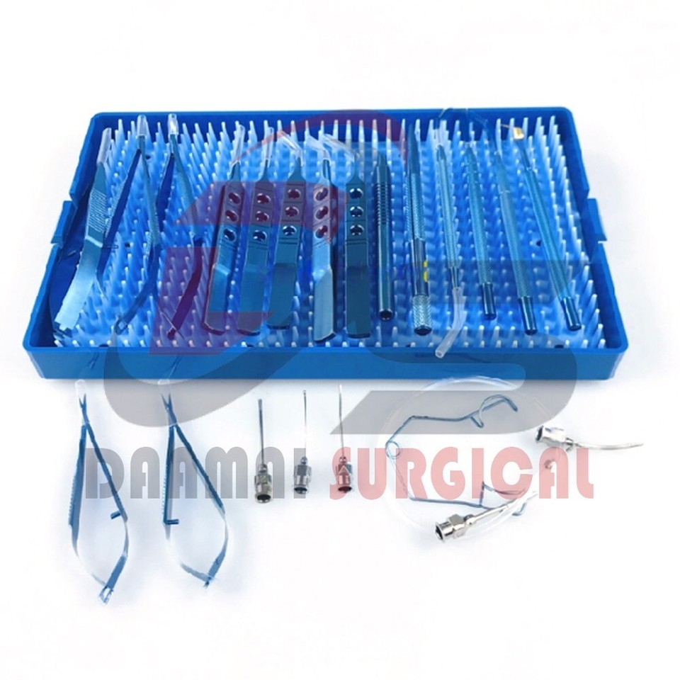 Titanium Eye Cataract kit Ophthalmic Surgery Set With Sterilizing Case ...