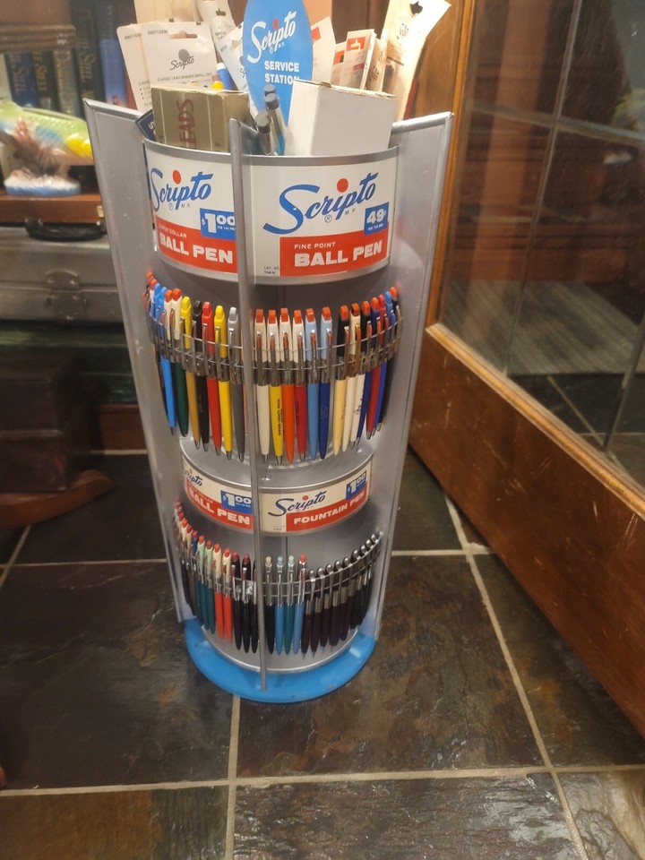 Vintage Scripto Pencil Revolving Sales Counter Display Point Of Sale | eBay