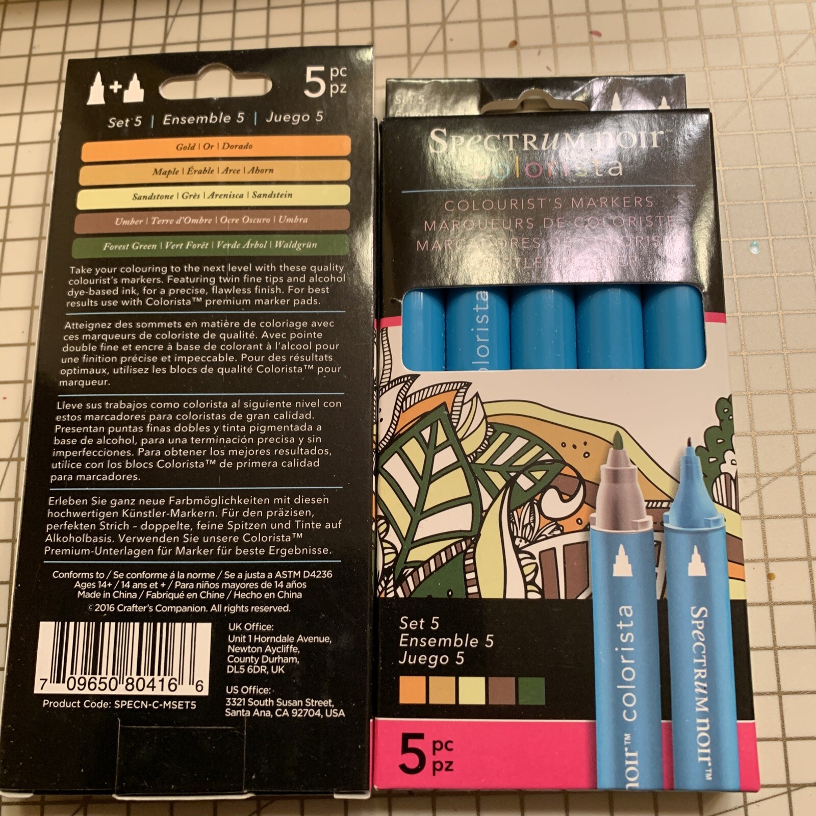 SPECTRUM NOIR COLORISTA 5 EARTH TONES MARKER ALCOHOL WATER BASED INK ...