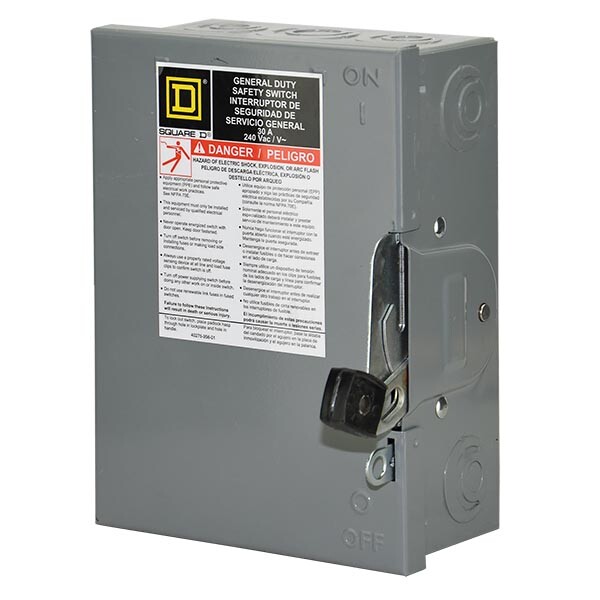 D321N Square D 30A 240V 3P/3W N1 Fused GD Disconnect -SES | eBay