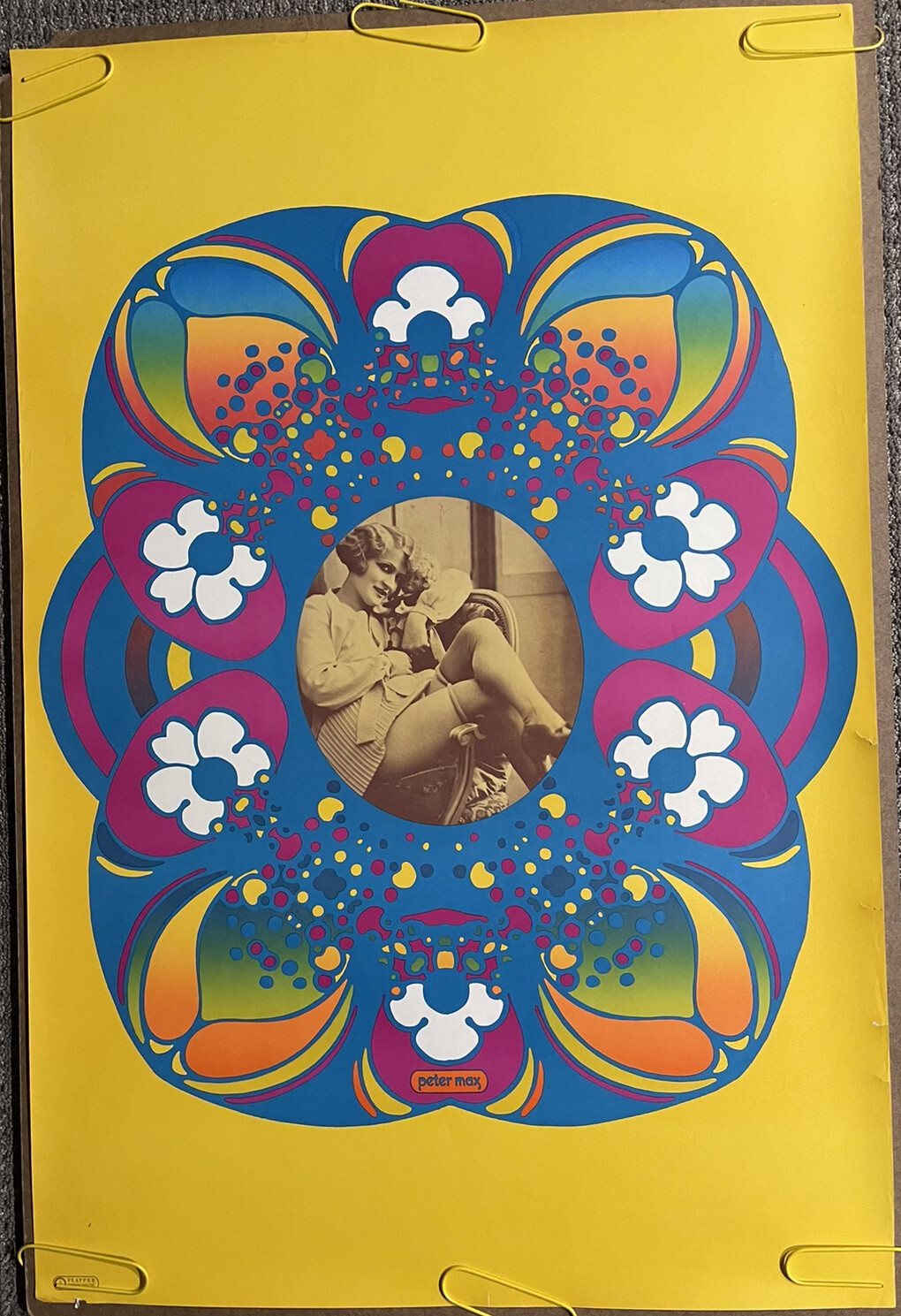 Original Vintage Poster Peter Max Number Five Flapper Woman Psychedelic ...