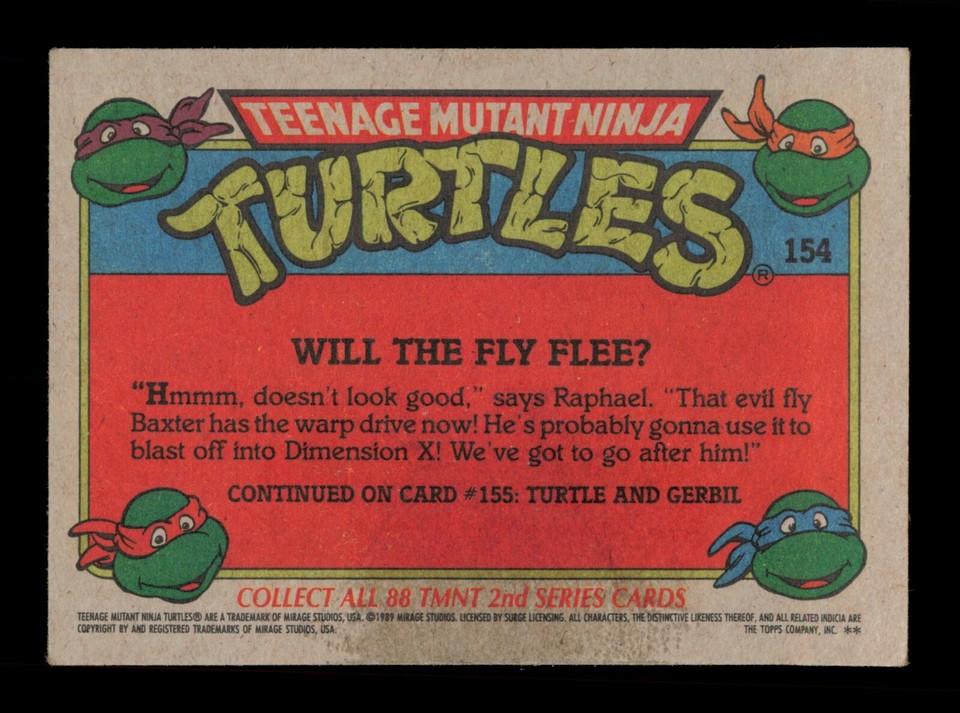 Will The Fly Flee 154 Teenage Mutant Ninja Turtles 1989 Trading Card ...