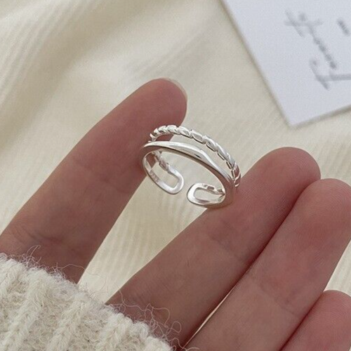 925 Sterling Silver Open Double Line Ring Thumb finger Knuckle women girl gift | eBay UK