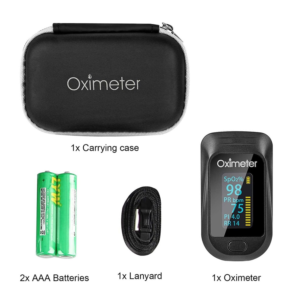 Fingertip Pulse Oximeter Accurate Blood Oxygen Saturation Level PI PR ...