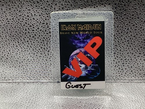 Iron Maiden Tour Vip Backstage Pass Brave New World Tour Laminate Pass ...