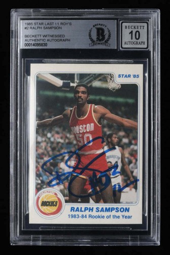 Ralph Sampson Signed 1985 Star Last 11 ROY's #2 - Autograph Graded ...