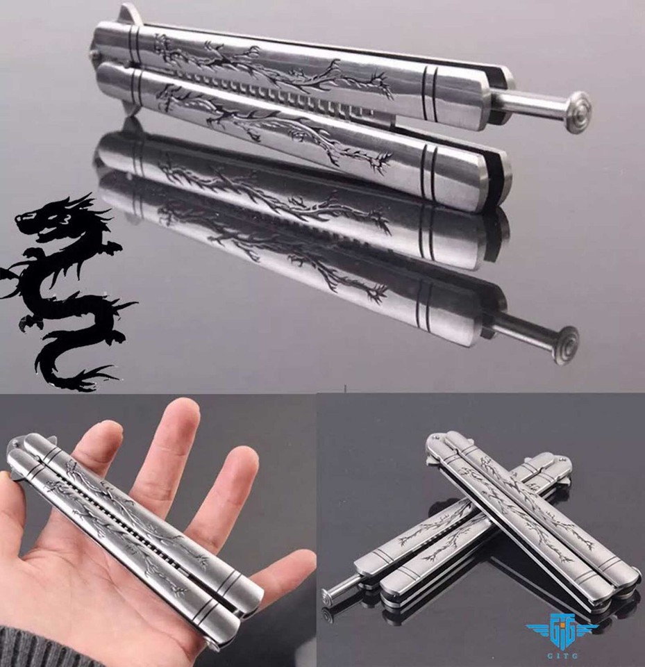 Butterfly Trainer DRAGON Training Dull Tool Stainles Steel knife Metal ...